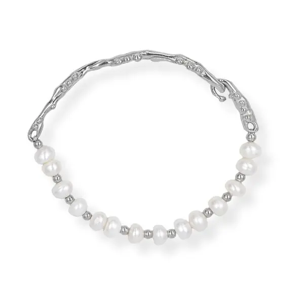 MARTINA ROZENBERG SMIRA JEWELRY Ondaluz Pearl Bracelet - Silver