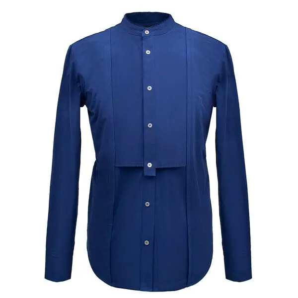 SMART AND JOY Shirt With Bib And Double Collar - Blue