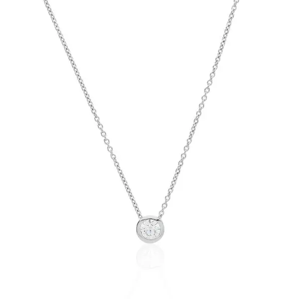 AUREE JEWELLERY Verona & Cubic Zirconia Solitaire Necklace - Silver