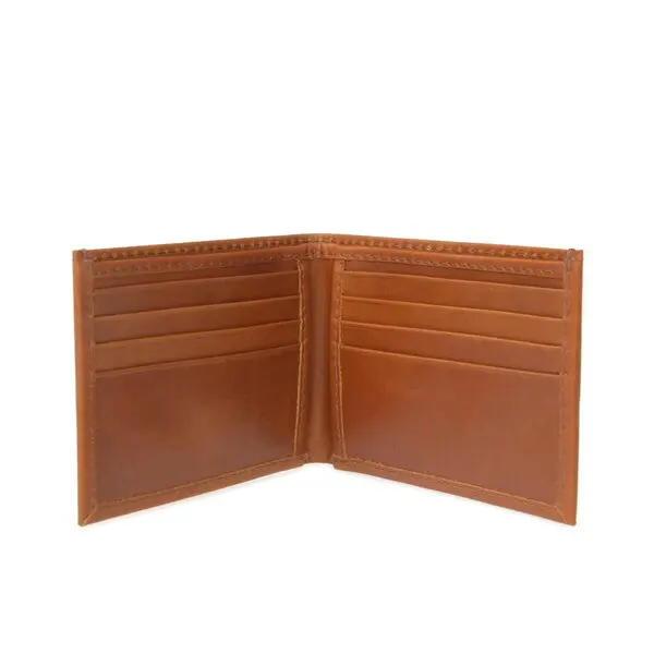 VIDA VIDA Classic Tan Leather Card Wallet - Brown