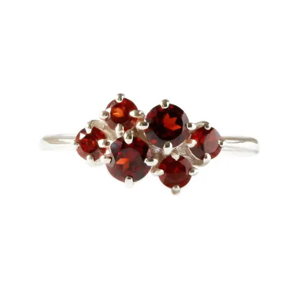 LEE RENEE Garnet Cluster Ring - Silver