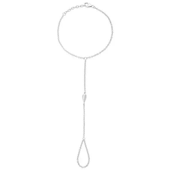 LUCY QUARTERMAINE Solid Sterling Single Drop Hand Chain - Silver