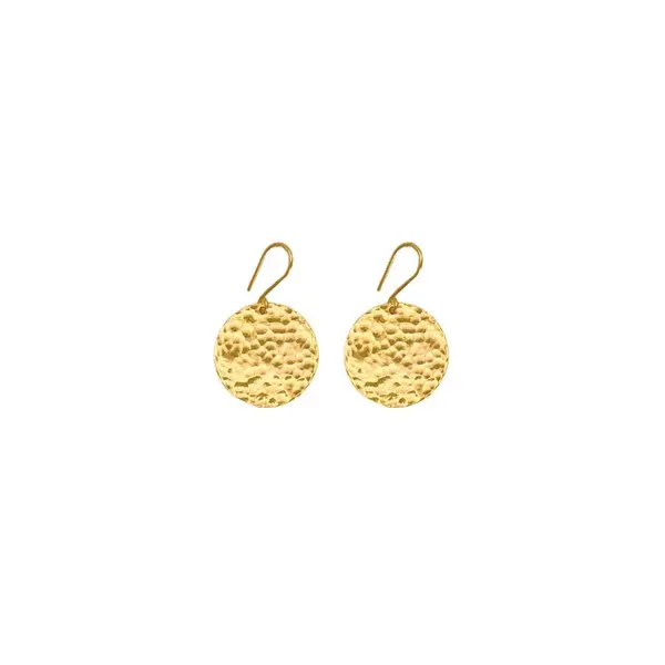 LES REINES The Sol Hammered Dangle Earrings 24k Plated - Gold