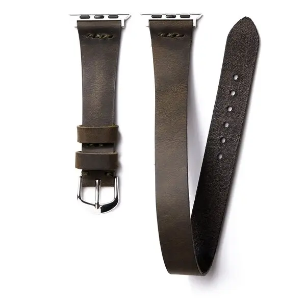 ROARCRAFT Double Tour Apple Watch Leather Strap - Green