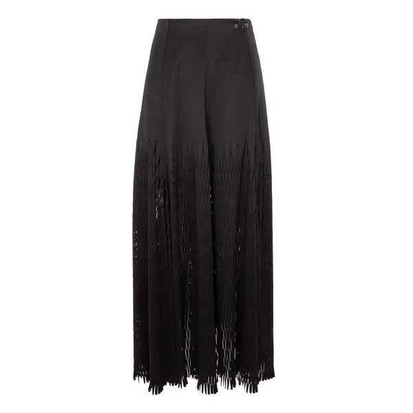 SILVIA SERBAN Long Laser Cut Paneled Skirt