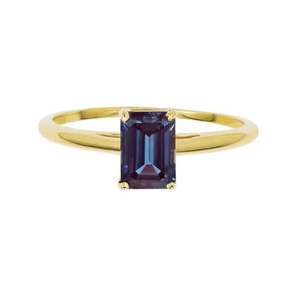 LA KAISER Solid Gold Alexandrite Baguette Ring