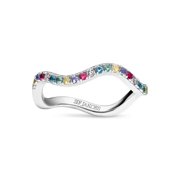 SIF JAKOBS JEWELLERY Ring Ellera Waves Multicolour - Silver
