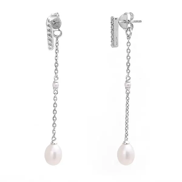 DOV JEWELRY Stellar Pearl Earrings - Silver