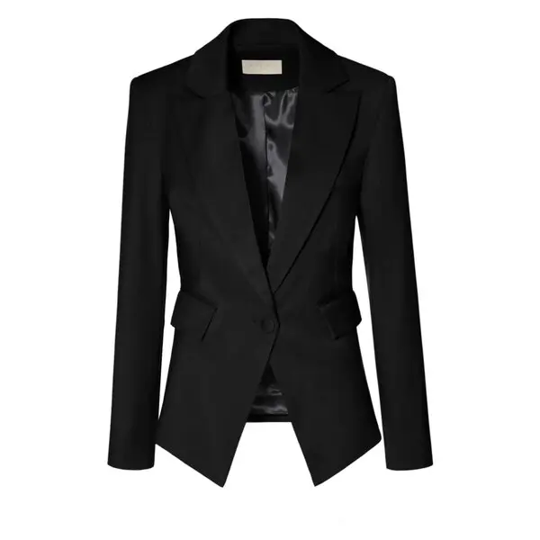 AGGI BY HALEWSKI Angela Rich Single Breasted Feminine Blazer - Black