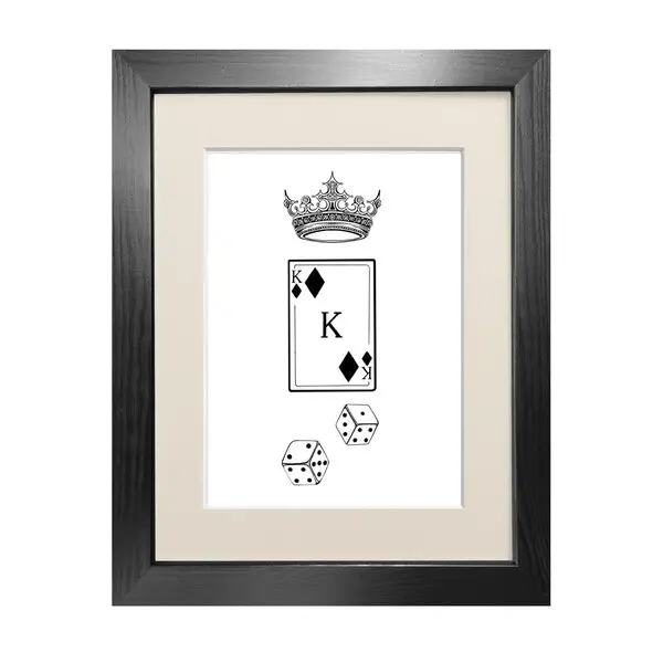 EMILY CARTER King Of Diamonds' Fine Art Print A3 - Black