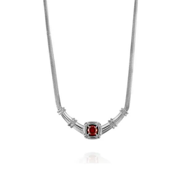 SEREIA OFFICIAL Odette Garnet Necklace - Silver