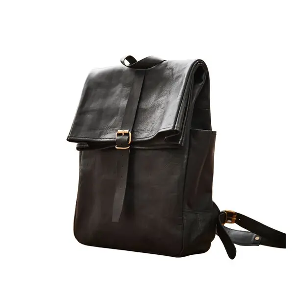 VIDA VIDA Leather Roll Top Backpack