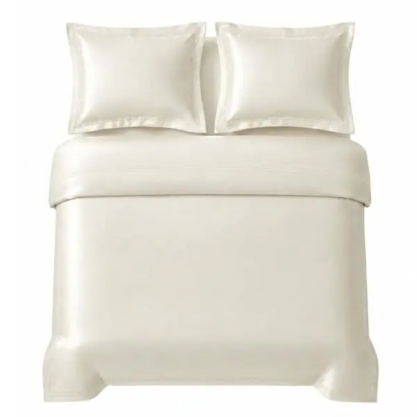 PURE PARIMA Neutrals Triple Luxe Sateen Duvet Cover Set- Cream - White