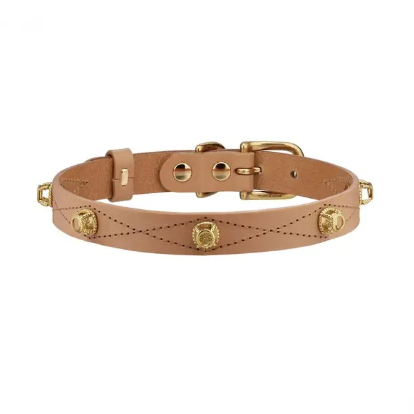 UNLEASH CPH Neutrals Dog Collar Leather Natural - Black