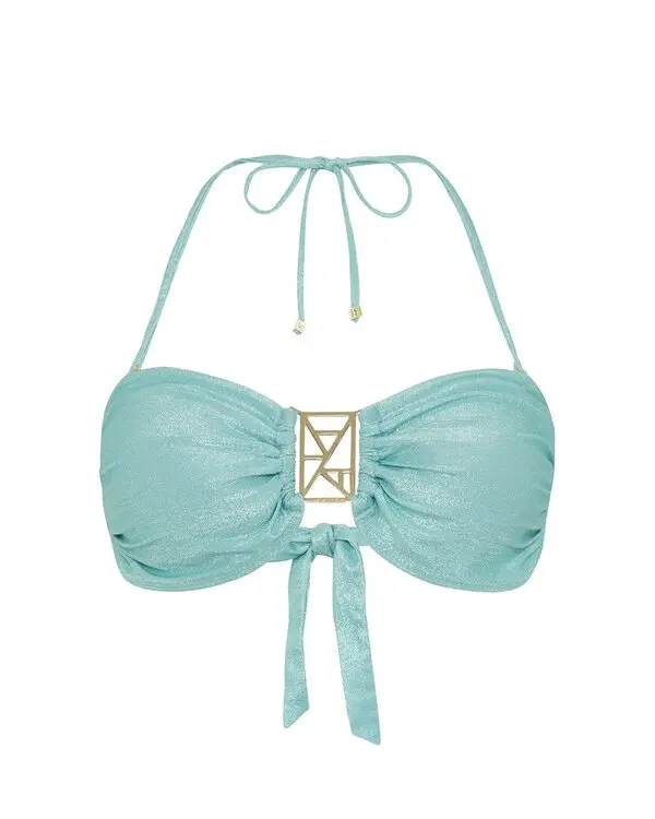 LEYLA MAYA Kate Bandeau Bikini Top Aqua Mist - Green