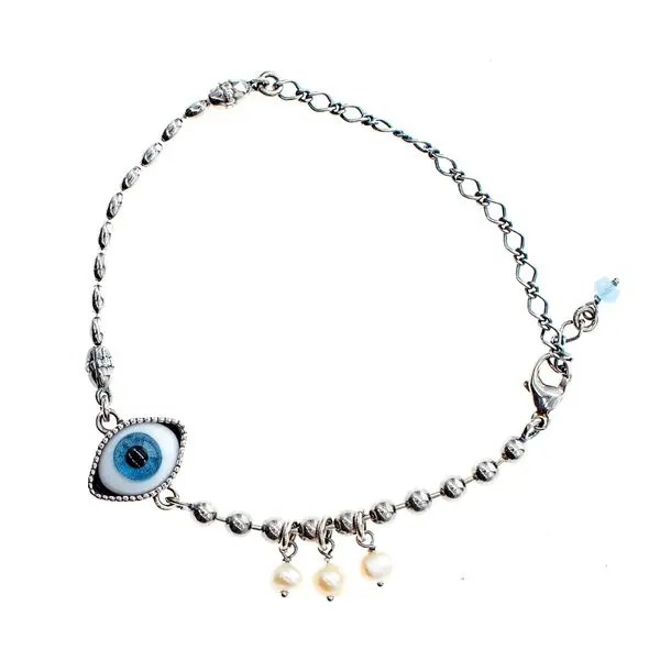GEM KINGDOM Silver / Blue Eye Love You Bracelet Blue Eye - Silver/blue