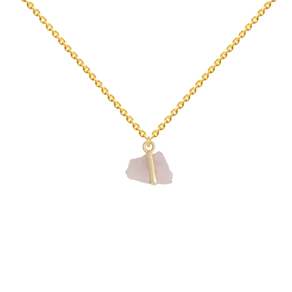 LAVANI JEWELS Raw Stone Pendant - Pink