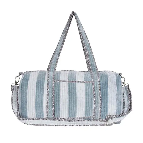 CYC Striped Velvet Weekender - Grey