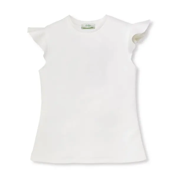 HEDGE White / Black Finlay Flounce Sleeve Performance Top - White/black