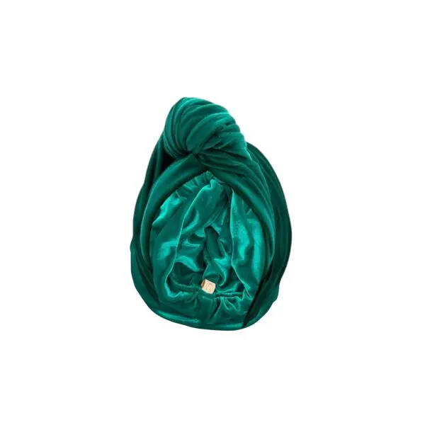 JULIA CLANCEY Classic Madam Jade Velour Turban - Green