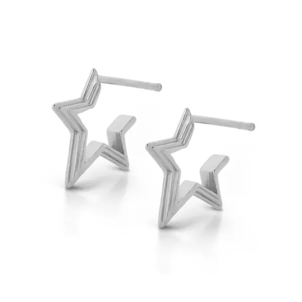 NELLOU JEWELLERY Stellar Hoop Earrings Sterling - Silver