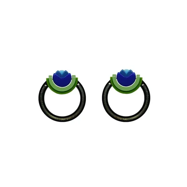 GISSA BICALHO Handmade Acrylic Tulip Hoops - Black