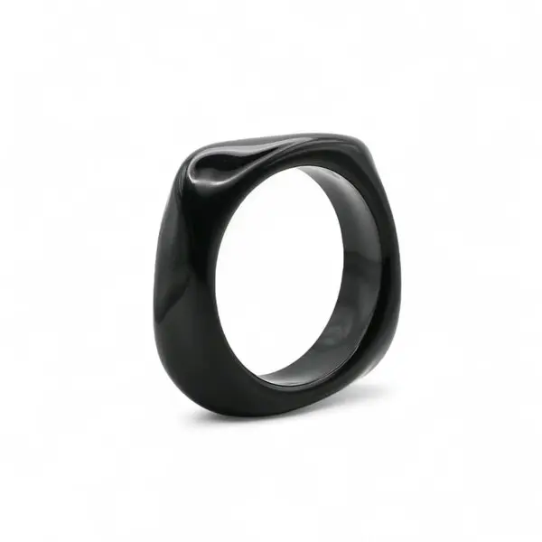MISS CECILIA Sculpted Square Bangle - Black