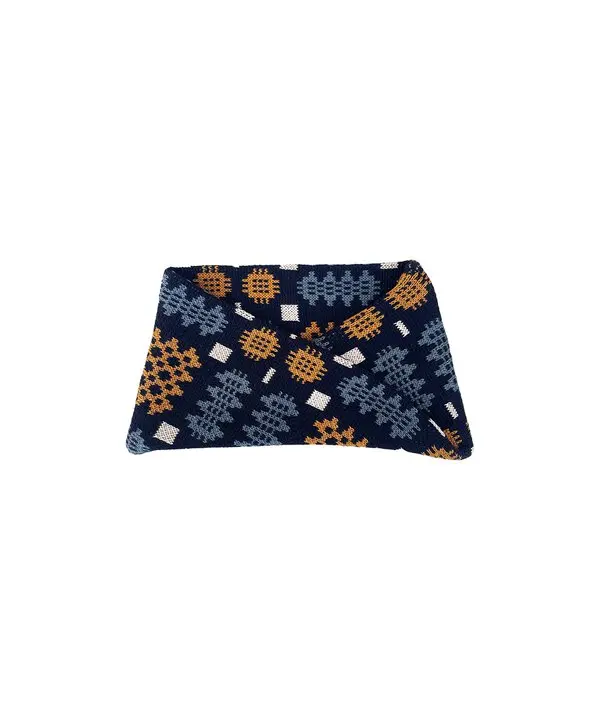 MABLI Gold / Blue Carthen Cotton Head Wrap New Moon - Gold/blue