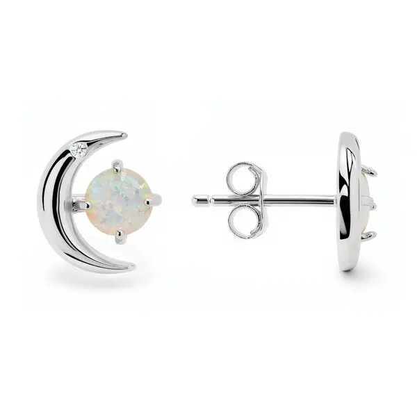 KYLIE HARPER Opal Sun & Moon Celestial Stud Earrings In Sterling - Silver