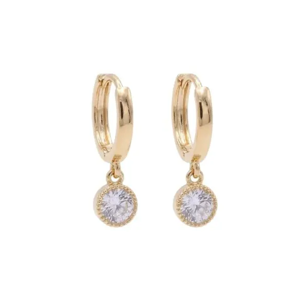 UCHI & SOTO Enso Circle Drop Hoop Earrings - Gold