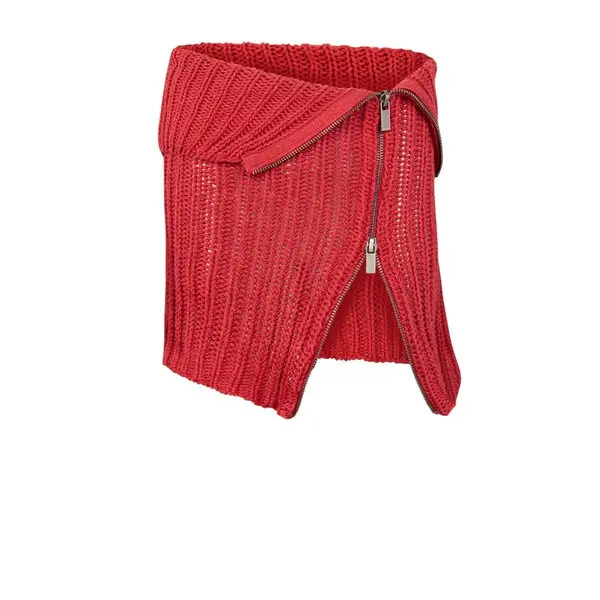 PCFG Your Itch Zipped Knit Skirt Samba - Red