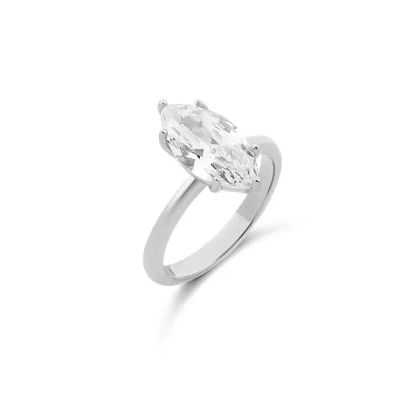SHYMI Marquis Shape Cocktail Ring - Silver