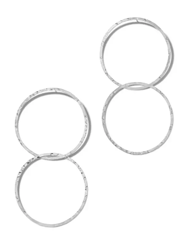JAREDJAMIN Raquel Dangle Hoop Post Earrings - Silver