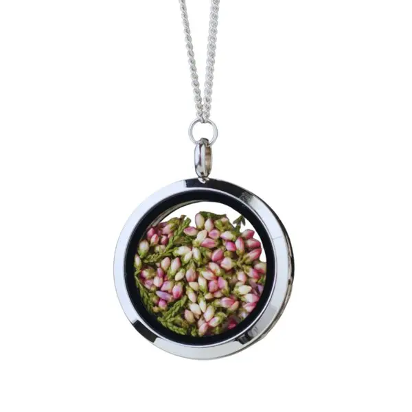MY LITTLE NATURE Silver / Gold Necklace With Natural Flowers Florals Bohemian Collection Heather Necklace - Silver/gold