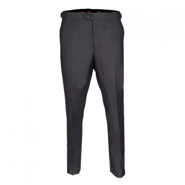 DAVID WEJ Aldo Plain Dress Trousers With Side Adjusters – Charcoal - Grey
