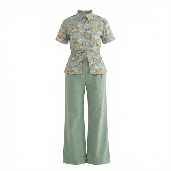 MAISON QALA Blossom Co-ord Set - Green