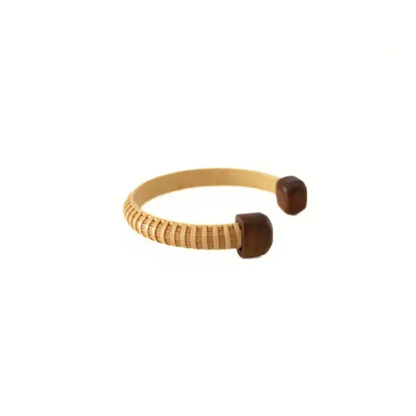 WHALE TAIL WEAVING Neutrals The Wooden Whaler’s Daughter Cuff - Brown
