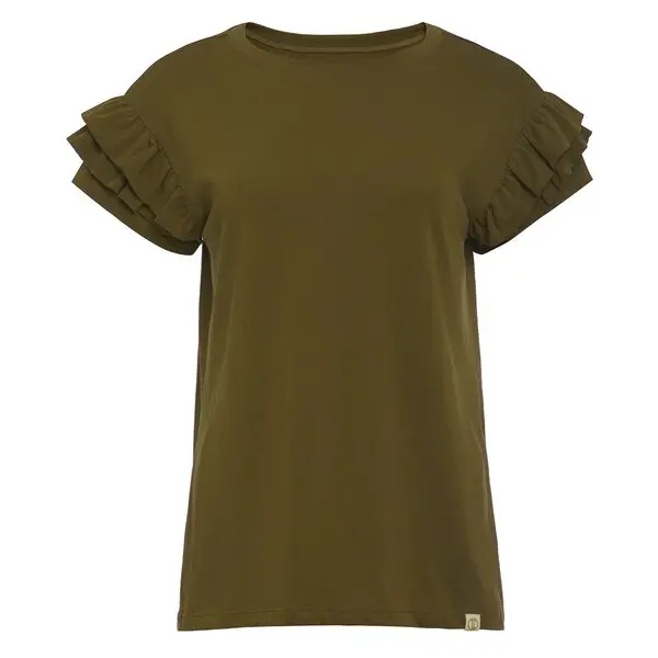 LOVETRUST Ella Ruffle Sleeve Tee Olive