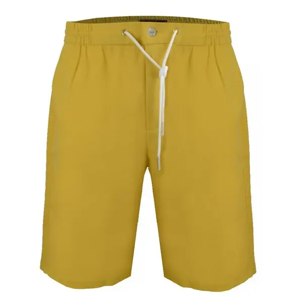 DAVID WEJ Kingston Linen Blend Short Mustard - Yellow