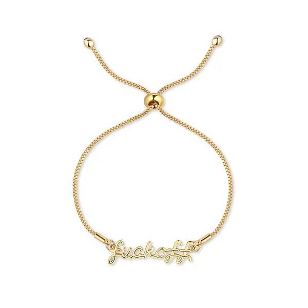 REJECTED HEARTS CLUB Fuck Off Adjustable Bracelet - Gold