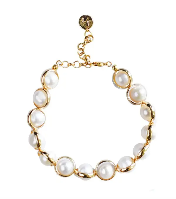 ADRIANA PAPPAS DESIGNS Pearl Bubble Bracelet - Yellow