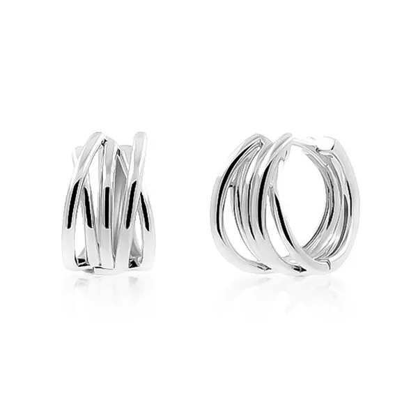 Côté Caché Spiral Hoop Earrings - Silver