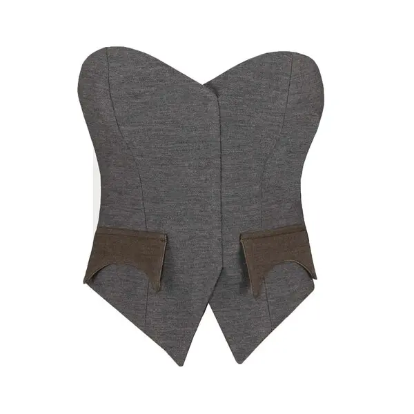 VESTIAIRE D'UN OISEAU LIBRE Neutrals Wool Corset - Brown/gray