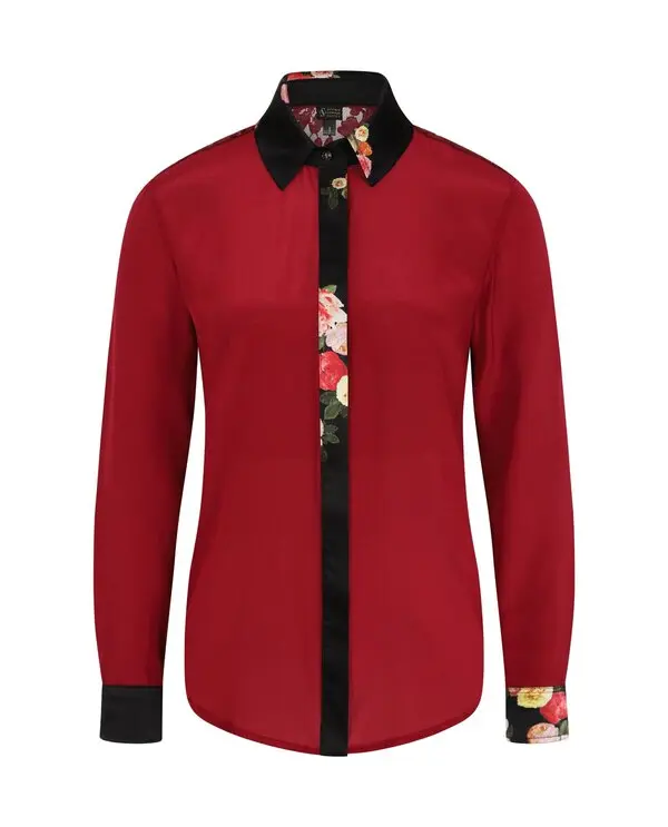 SOPHIE CAMERON DAVIES Burgundy Classic Silk Shirt - Red