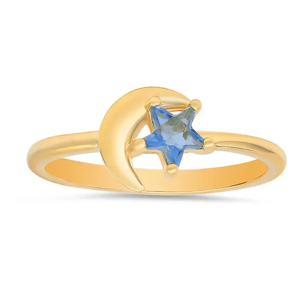 KYLIE HARPER Celestial Star & Moon Ring In Sterling Silver - Gold