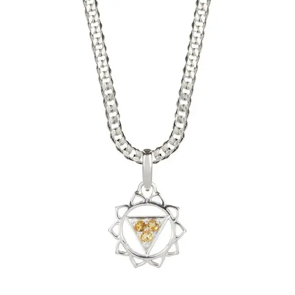 CHARLOTTE'S WEB JEWELLERY Silver / Yellow Solar Plexus Chakra Silver Necklace Citrine - Silver/yellow