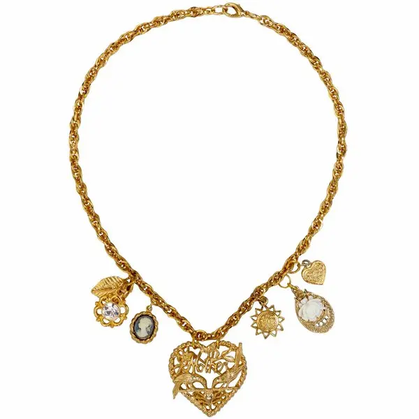 CARAMEL VINTAGE JEWELLERY Exclusive Vintage Mother's Day Plated Charm Necklace - Gold