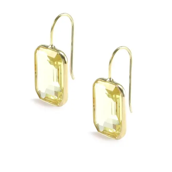HYE JANE JEWELRY Yellow / Gold Medium Gemma Lemon Hydro Quartz Earrings - Yellow/gold