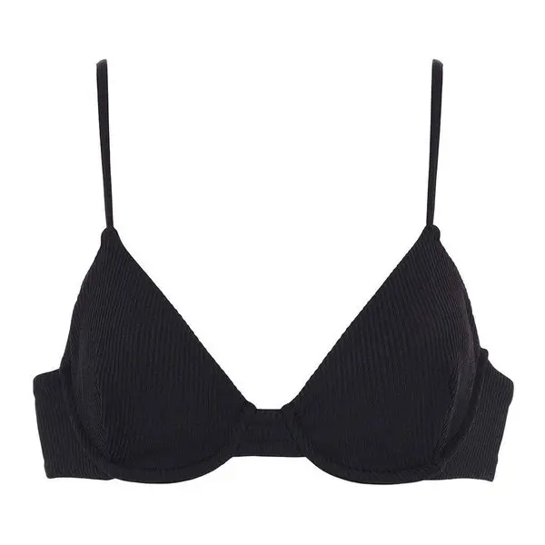 MONTCE Rib Dainty Bikini Top - Black