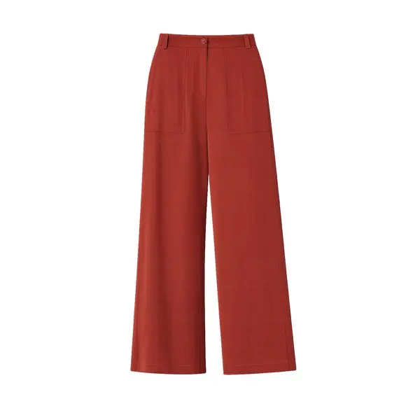 YUMI Linen Mix Trousers - Brown